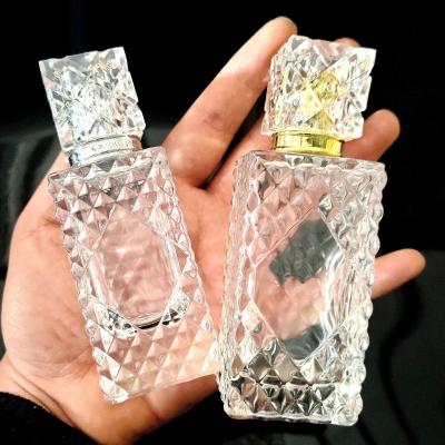 China 100ml Glass Perfume Spray Bottle Atomizer Bayonet Carving for sale