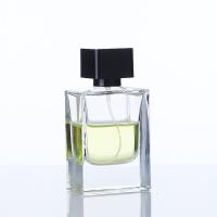China Empty 50ml Perfume Spray Atomizer Bottle Transparent Square Fine Processing for sale