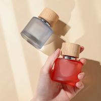 China 50ml Perfume Spray Frosted Bottle Rectangle Glass for sale