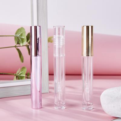 China 5ml Clear Empty Lip Gloss Tubes With Custom Logo Round Lipgloss Contaniner for sale