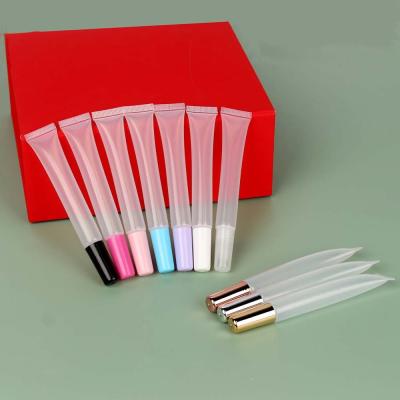 China 15ml Clear Lip Gloss Tubes Transparent Glaze Squeeze for sale