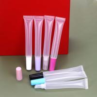 China 15ml Clear Lip Gloss Tubes Transparent Glaze Squeeze for sale