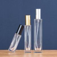 China Personal Care Square Perfume Spray Bottle Atomizer 100ml Transparent Glass for sale