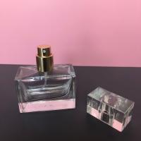 China Cosmetic 30ml Perfume Spray Bottle Rectangle Flat Square Glass for sale