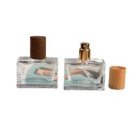 China Portable 30ml Perfume Sub Bottle Glass Spray Walnut Beech Cover for sale