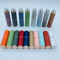 China Refillable 8ml Perfume Spray Bottle Glass Rotating Leather for sale