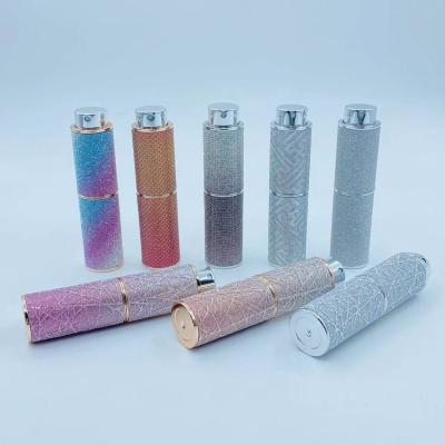 China Refillable 8ml Perfume Spray Bottle Glass Rotating Leather for sale