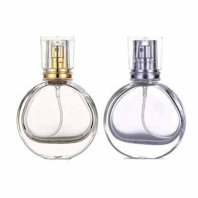 China Oval Shape Perfume Spray Bottle Sprayer Refill Transparent Glass 25ml for sale