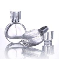 China Oval Shape Perfume Spray Bottle Sprayer Refill Transparent Glass 25ml for sale