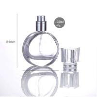 China Oval Shape Perfume Spray Bottle Sprayer Refill Transparent Glass 25ml for sale
