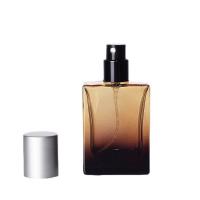 China Square Amber Glass Perfume Bottle 30ml With Spray 500 Pcs for sale