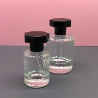 China 30ML Perfume Spray Bottle Atomizer 50ml Hexagonal Round Cap Vertical Stripe for sale