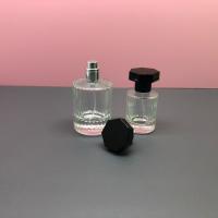 China 30ML Perfume Spray Bottle Atomizer 50ml Hexagonal Round Cap Vertical Stripe for sale