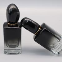 China 50ML Perfume Gradually Black Spray Bottle Square Shape Rectangle for sale