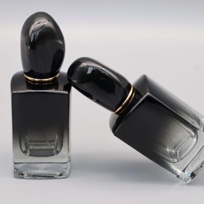 China 50ML Perfume Gradually Black Spray Bottle Square Shape Rectangle for sale