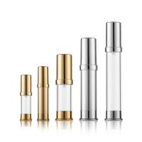 China Recycable Gold Airless Cosmetics Lotion Pump Bottle 5ml 10ml 20ml for sale