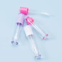 China 5ml Clear Empty Lip Gloss Tube Pink White Custom Logo with applicator for sale