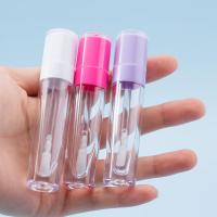 China 5ml Clear Empty Lip Gloss Tube Pink White Custom Logo with applicator for sale