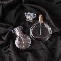 China OEM 50ml 20 ml Perfume Spray Bottle  portable perfume bottle flat round glass for sale
