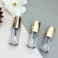 China Cosmetics Small Square PETG 4ml Brush Tip Wand Lip Gloss Tubes for sale