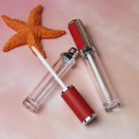 China OEM Red Cap 10ml Square Lip Gloss Tubes Bulk With Brush Tip for sale