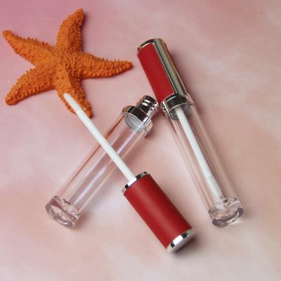 China OEM Red Cap 10ml Square Lip Gloss Tubes Bulk With Brush Tip for sale