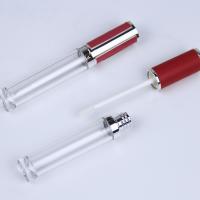 China OEM Red Cap 10ml Square Lip Gloss Tubes Bulk With Brush Tip for sale