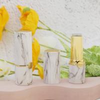 China Cylinder Matte Marble Square Empty Lipstick Tubes DIY 4-5g for sale