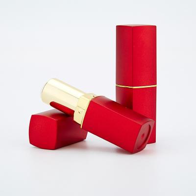 China Red Empty Lipstick Tube Square Tube Phnom Penh  telescopic rotating Lipstick Tube for sale