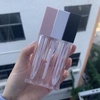 China 3.5ml 5ml 6ml Refillable White Square Lip Gloss Tubes Waterproof for sale