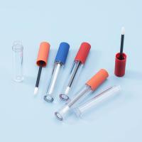 China Unique Cosmetic Container Tube Empty Lip Gloss Tube Sky Blue Wine Red With Logo for sale