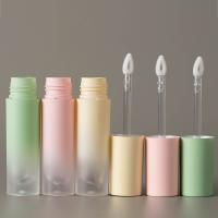China 3ml Gradient Green Yellow Pink PETG Clear Wand Lip Gloss Tubes 92*20mm for sale