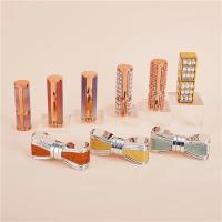China Bow tie shape golden diamond Empty Lipstick Tube pearl frosted gradient color for sale