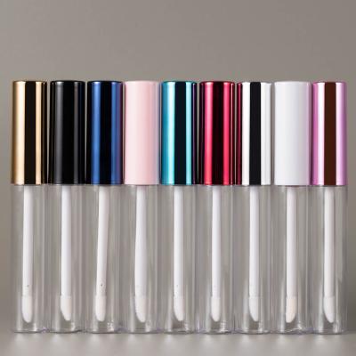 China OEM ODM Clear Round Lip Gloss Containers Wand Tubes UV Coating for sale