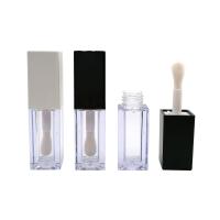 China MSDS SGS 5ml Wand Black Square Lip Gloss Tubes Silk Printing for sale