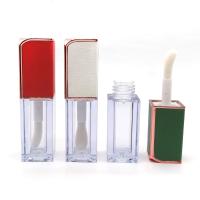 China MSDS SGS 5ml Wand Black Square Lip Gloss Tubes Silk Printing for sale