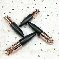 China Painting PMMA Cap Crown Black And Gold Plastic Mascara Tube 20g for sale