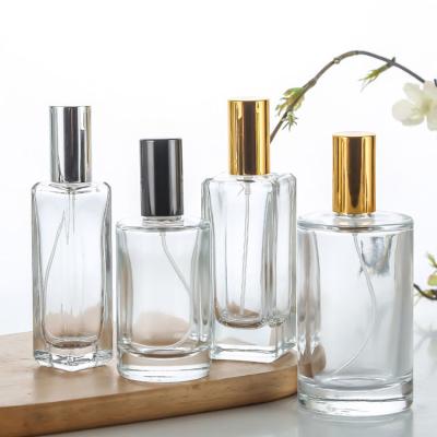China Crimp Pump Transparent Perfume Bottle for sale