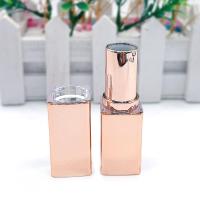 China Fashionable Smooth Square Rose Gold Lipstick Tubes 20g for sale