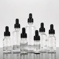 China White Fine Ribbed Glass Essential Oil Bottles With Dropper 0.1kg for sale
