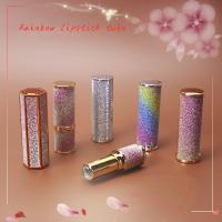 China 12.1mm Gradient Rainbow Plastic Rose Gold Lipstick Tubes 3.5g for sale