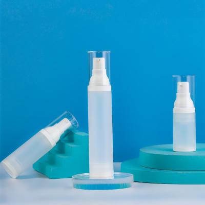 China Silk Printing PET White Airless Lotion Pump Bottle 20ml 30ml 50ml for sale