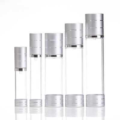 China PET Round 4oz Clear Airless Pump Lotion Bottle 50ml 100ml for sale