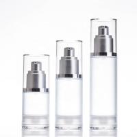 China Round Transparent Vacuum Pump Bottle Cosmetic 30ml 50ml 90ml for sale