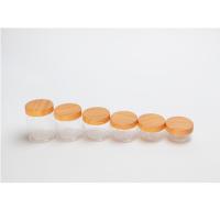 China Frosted Cosmetic Round Acrylic Jars With Bamboo Lids 7g-10g for sale