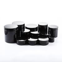 China Empty PET Plastic Cosmetic Jar 100ml 120ml 150ml 200ml 250ml 300ml 500ml 8oz Black Color for sale