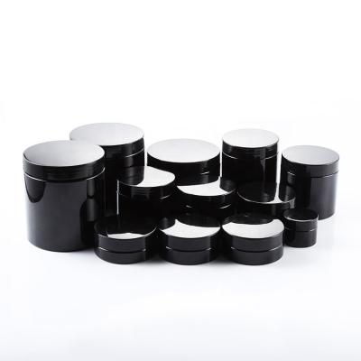 China Empty PET Plastic Cosmetic Jar 100ml 120ml 150ml 200ml 250ml 300ml 500ml 8oz Black Color for sale