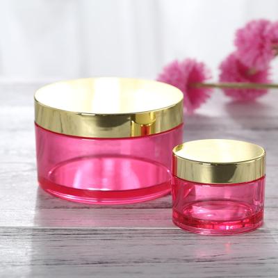 China Round Shape PS PET ABS 50ml Face Cream Jar With Mirror Gold Lid for sale