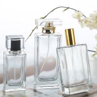 China Silver Cap Aluminum Square Crystal Perfume Bottle 30ml 50ml 100ml for sale