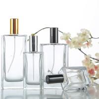 China Silver Cap Aluminum Square Crystal Perfume Bottle 30ml 50ml 100ml for sale